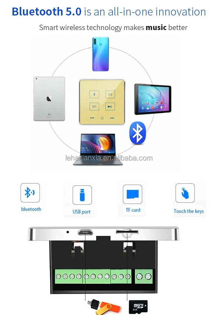 Wall Amplifier Audio With 2 6" Hifi Ceiling Speaker Usb Tf Card ...