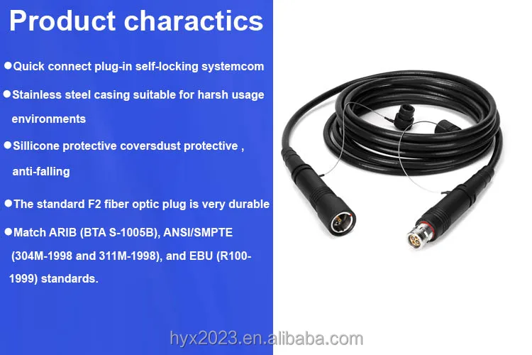 Hdtv Fiber 3k.93c Hybrid Camera Optical Cable With Plug & Socket Fuw ...