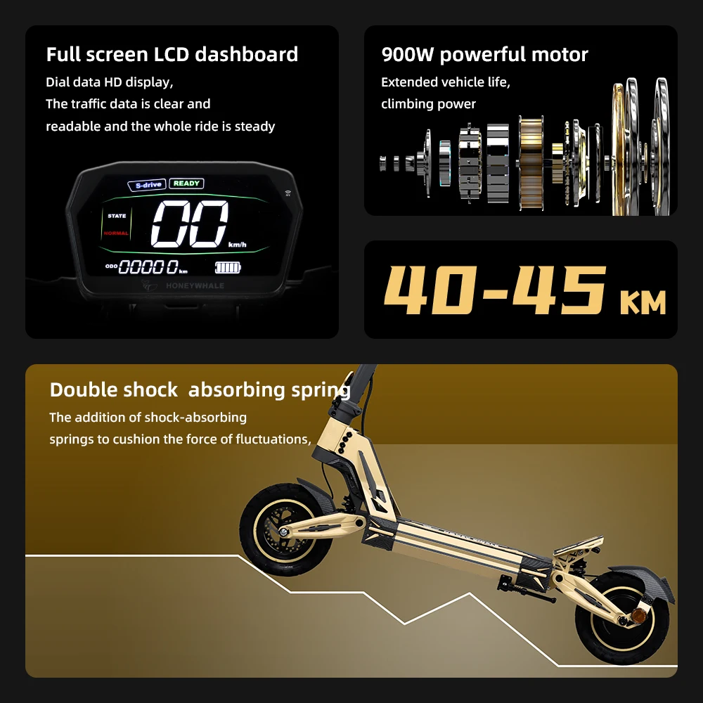 Honey Whale G2 Pro 900W NFC Electric Scooter - 40km/h Range