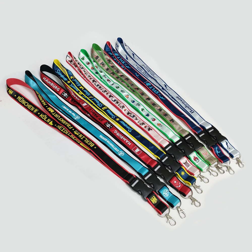 Custom 3/4\" Width Satin Ribbons Double Layer Satin Lanyard with Smooth ...