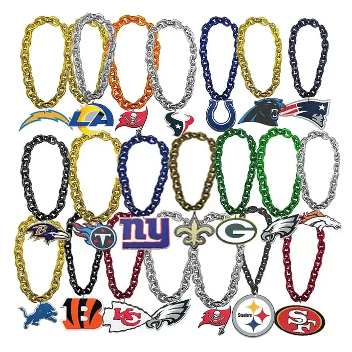 2024 New Designs large nfl 3d fan chain necklace foam in stocks for ...