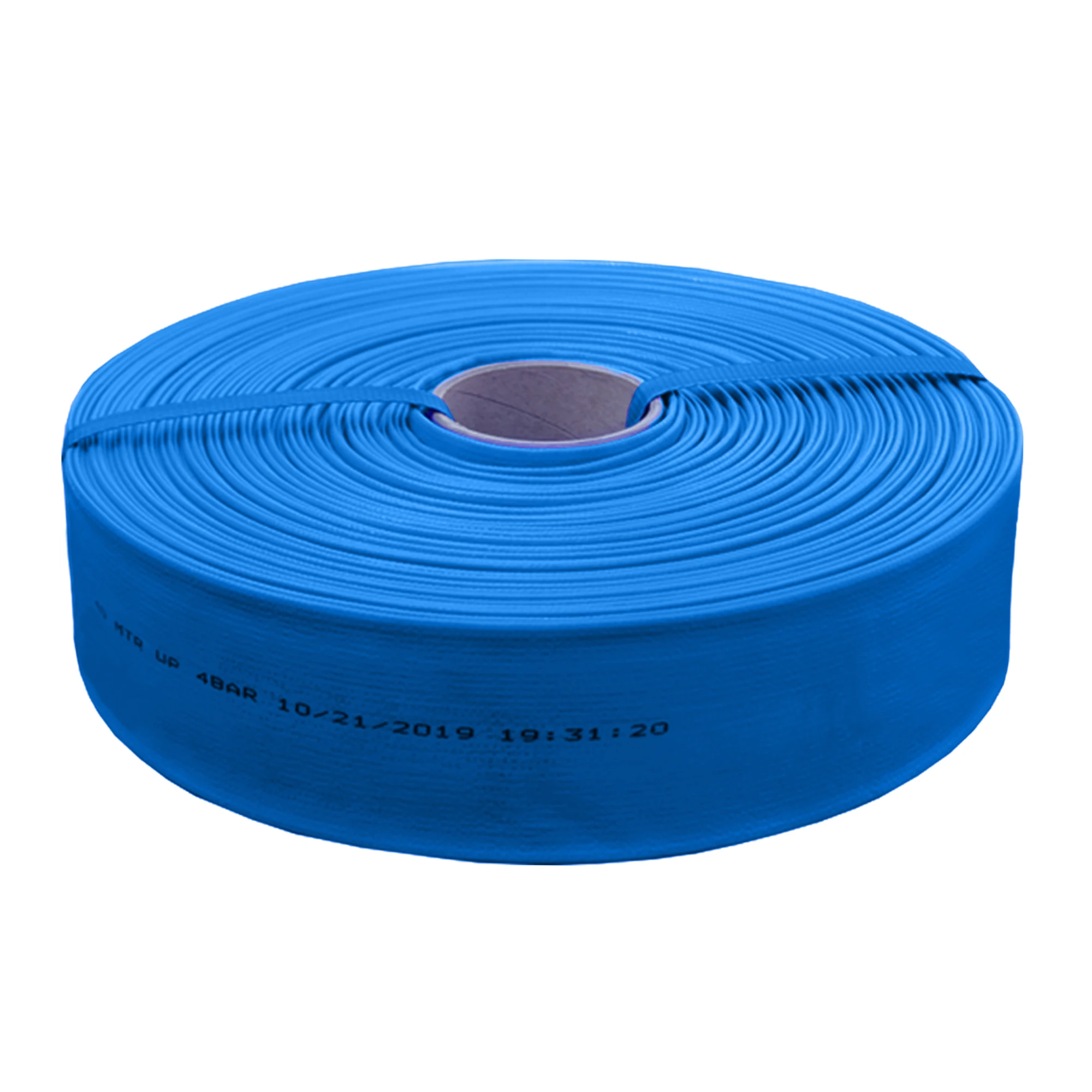 Blue Discharge Flat Hose 2 inch Diameter 100m Length PVC and Polyester ...