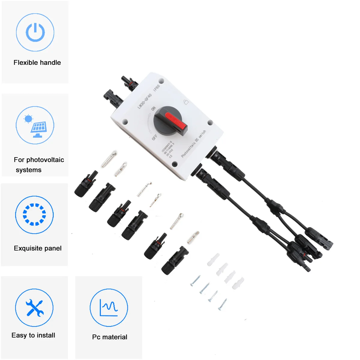 1200v 4p Ip66 Pv Disconnect Box Waterproof Circuit Breaker Solar Dc ...