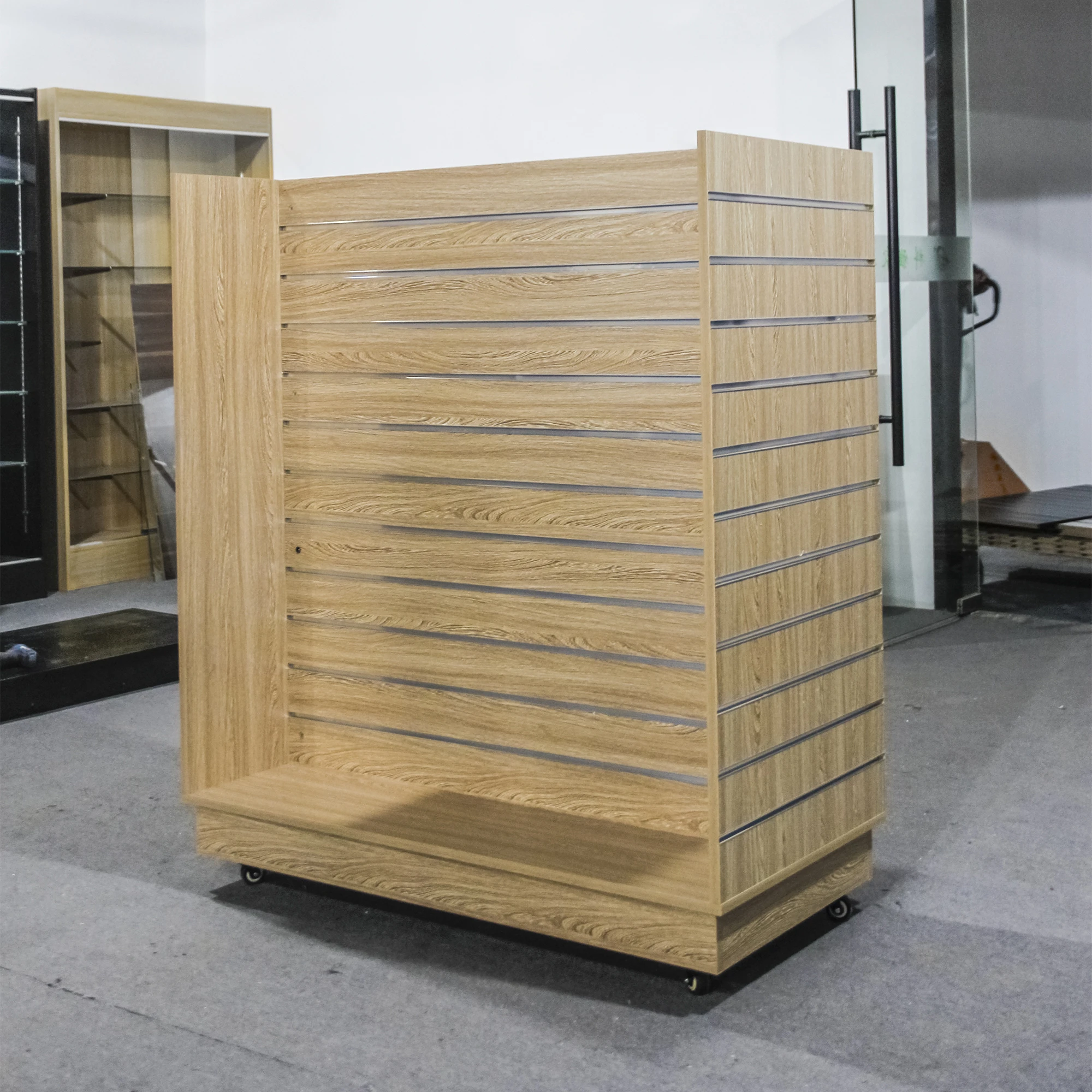 H Shape Black Color Simple Melamine Slatwall Stands Display Shelf for ...