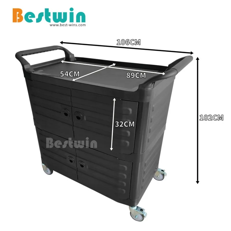Plastic Restaurant Food Service Trolley - Hotel Room Utility