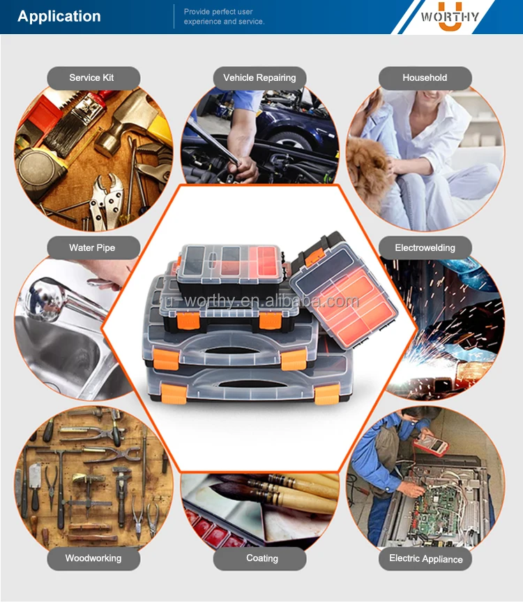 Stackable Plastic Tool Box with Dividers - Durable & Versatile