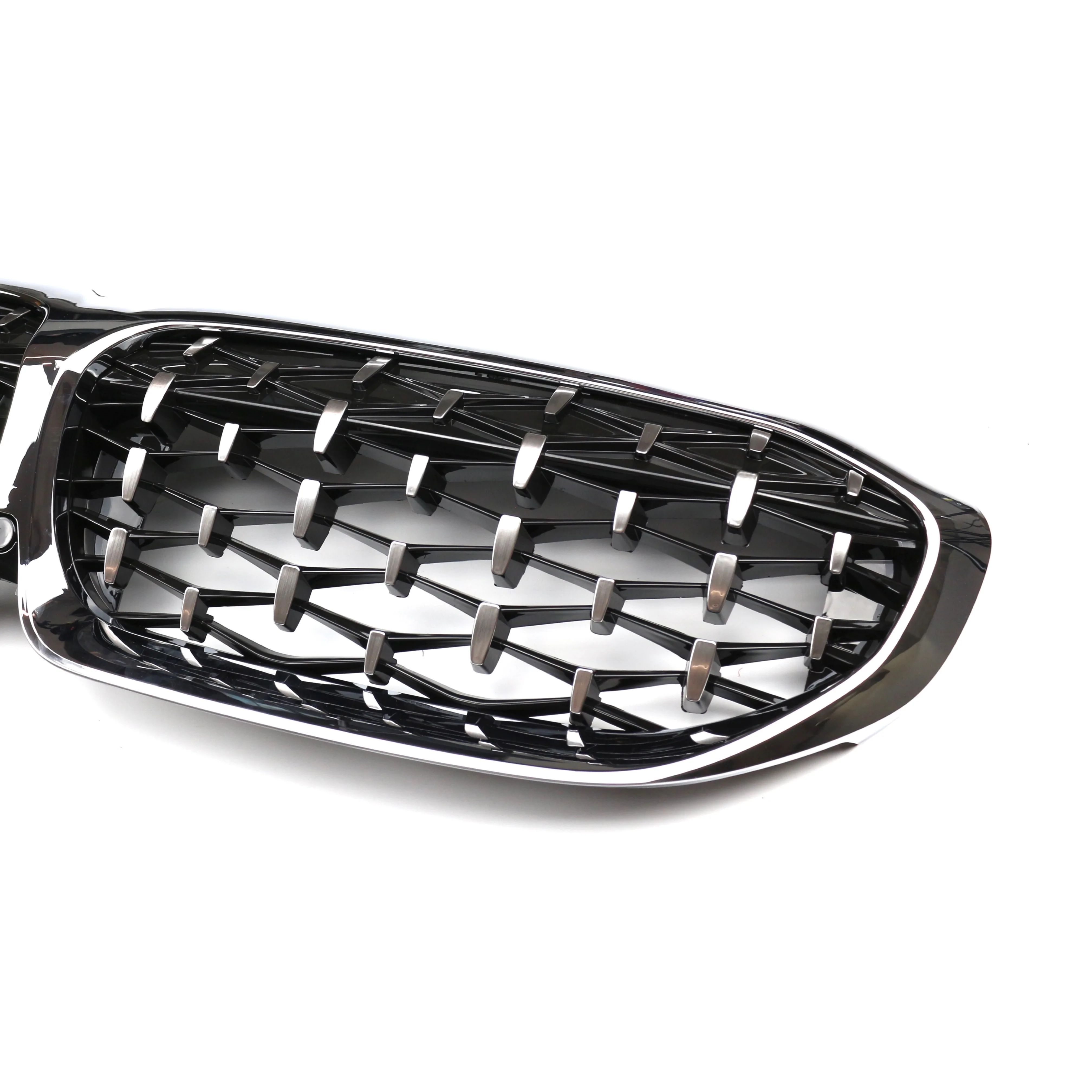 Car Front Bumper Grill Abs Grill Silver Diamond Style Car Front Grille ...
