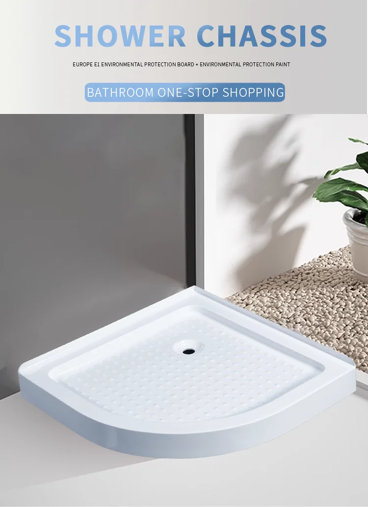 Baide Modern Walk-in Shower Pan Diamond High Threshold Acrylic Shower ...