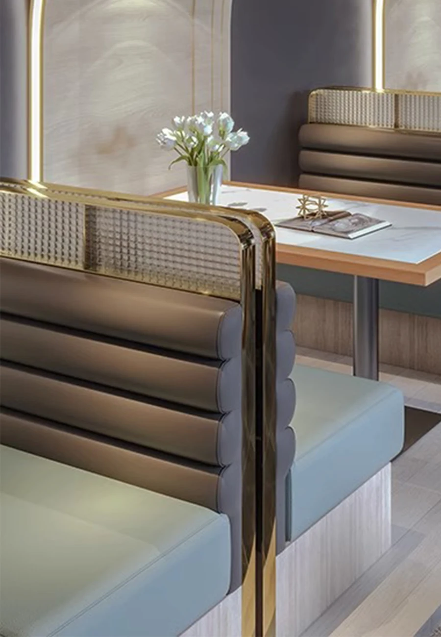 Modern Coffee Shop Booths Seat High Back Sofa Sets Cafe Bench Seating Fast Food Restaurant ...