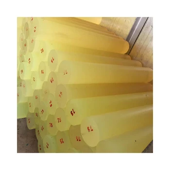 500 Mm Length 80a Pu Rod Transparent Yellow Polyurethane Rod Plastic ...