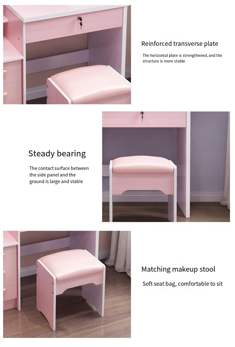 Luxury Make up Table Set with Mirror for Modern Bedrooms