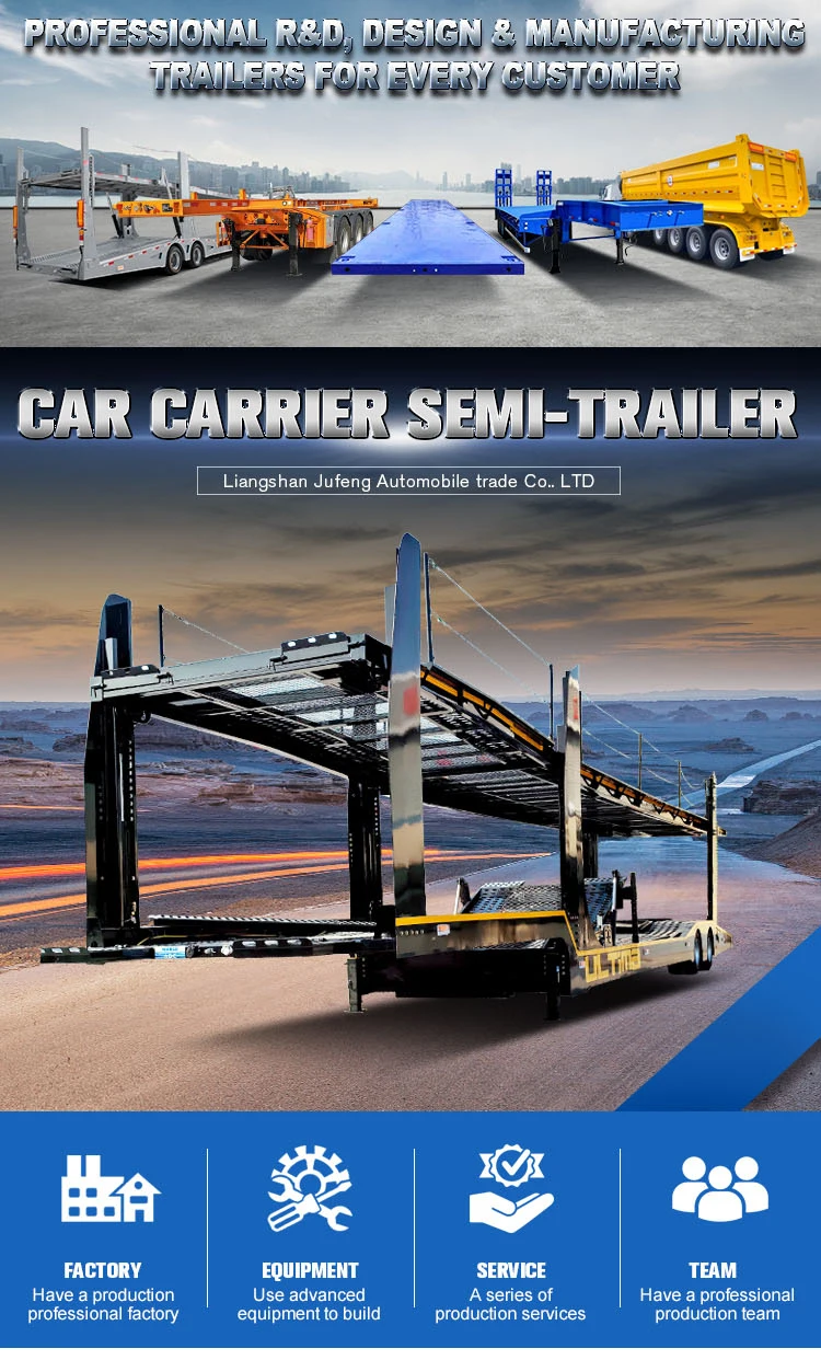 Car Hauler Truck And Trailer 2 Axle 3 Axle Car Carrier Trailer For ...