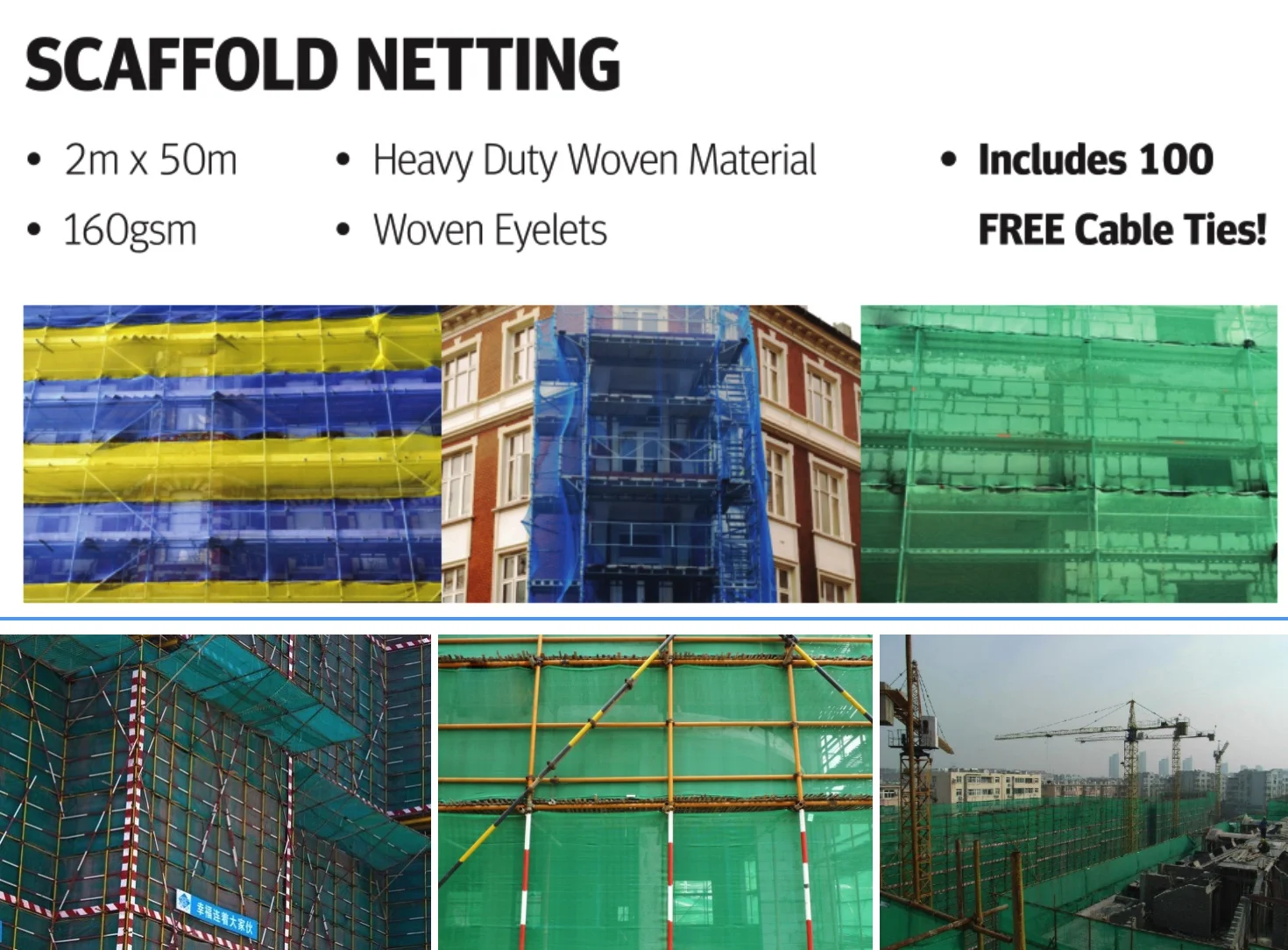 High Strength Construction Safety Nets - Debris Control