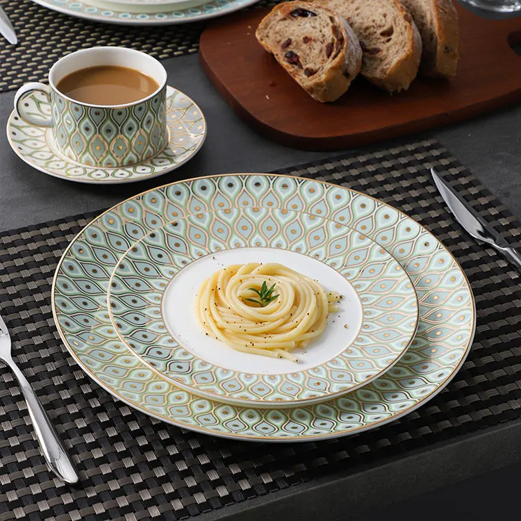 P&T Royal Dinnerware Set Porcelain French Plates and Bowls Set ...