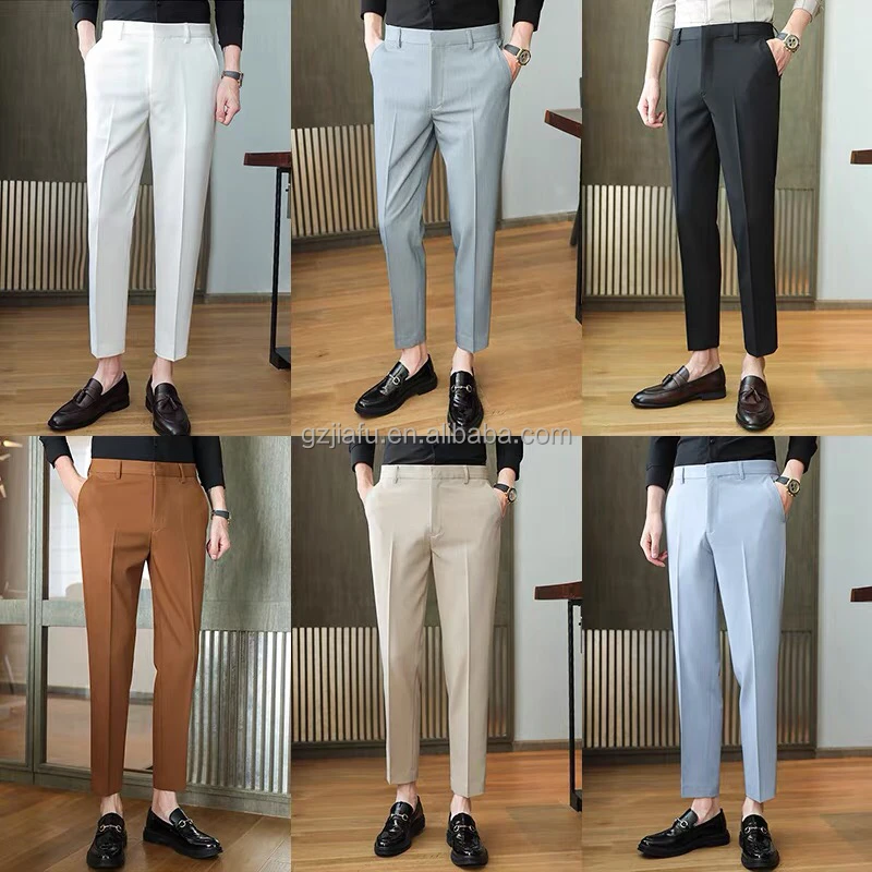 Wholesale Blank Office Khaki Mens Business Pants Cotton Spandex Casual ...