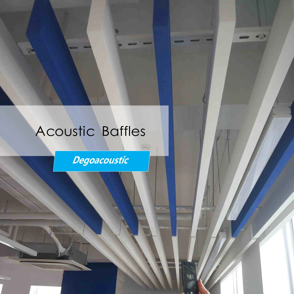 Acoustic Ceiling Glass Wool Painted Finish Customizable Color Size Shape Stylish Extruded Beam ...