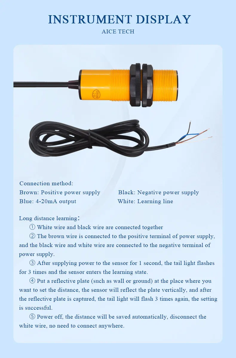 Aice Tech Ultrasonic Distance Level Sensor - Precision & Reliability