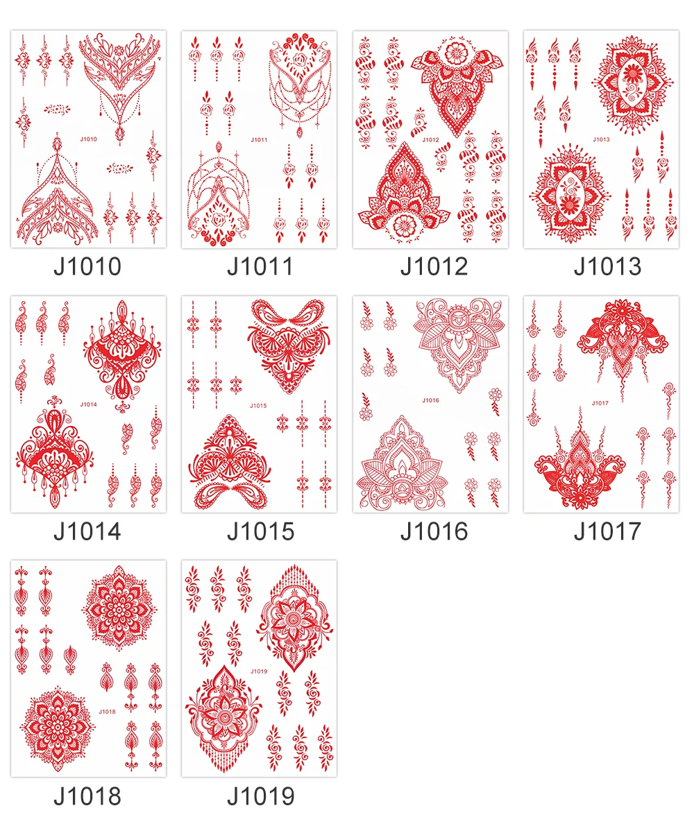 Henna Tattoo Sticker Hand Body Art - Temporary & Customizable