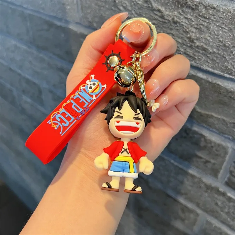 High Quality 3d Silicone Cartoon Anime Pvc Rubber Keyring One Pieces 3d ...