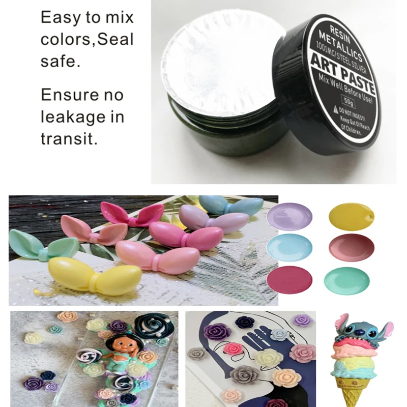 50g Epoxy Resin Pigment Paste Acrylic (12 Colors) for Canvas Glass ...