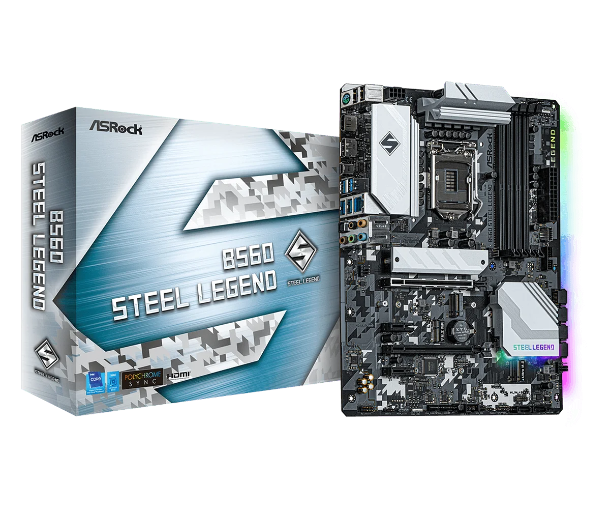 Asrock Computer Motherboard B560 Steel Legend 4x Ddr4 Lga 1200 Supports 11th Pc Motherboard ...