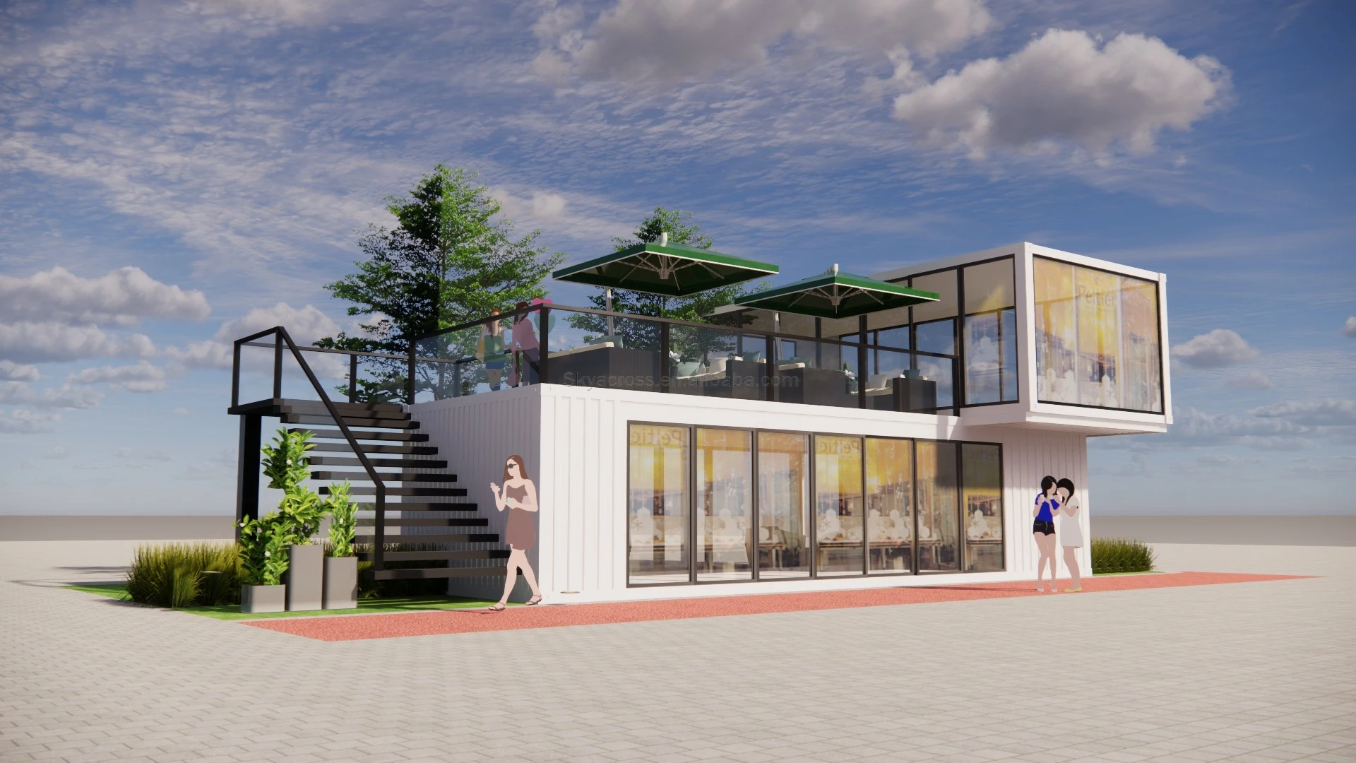 Luxury Shipping Container House for Mobile Restaurant