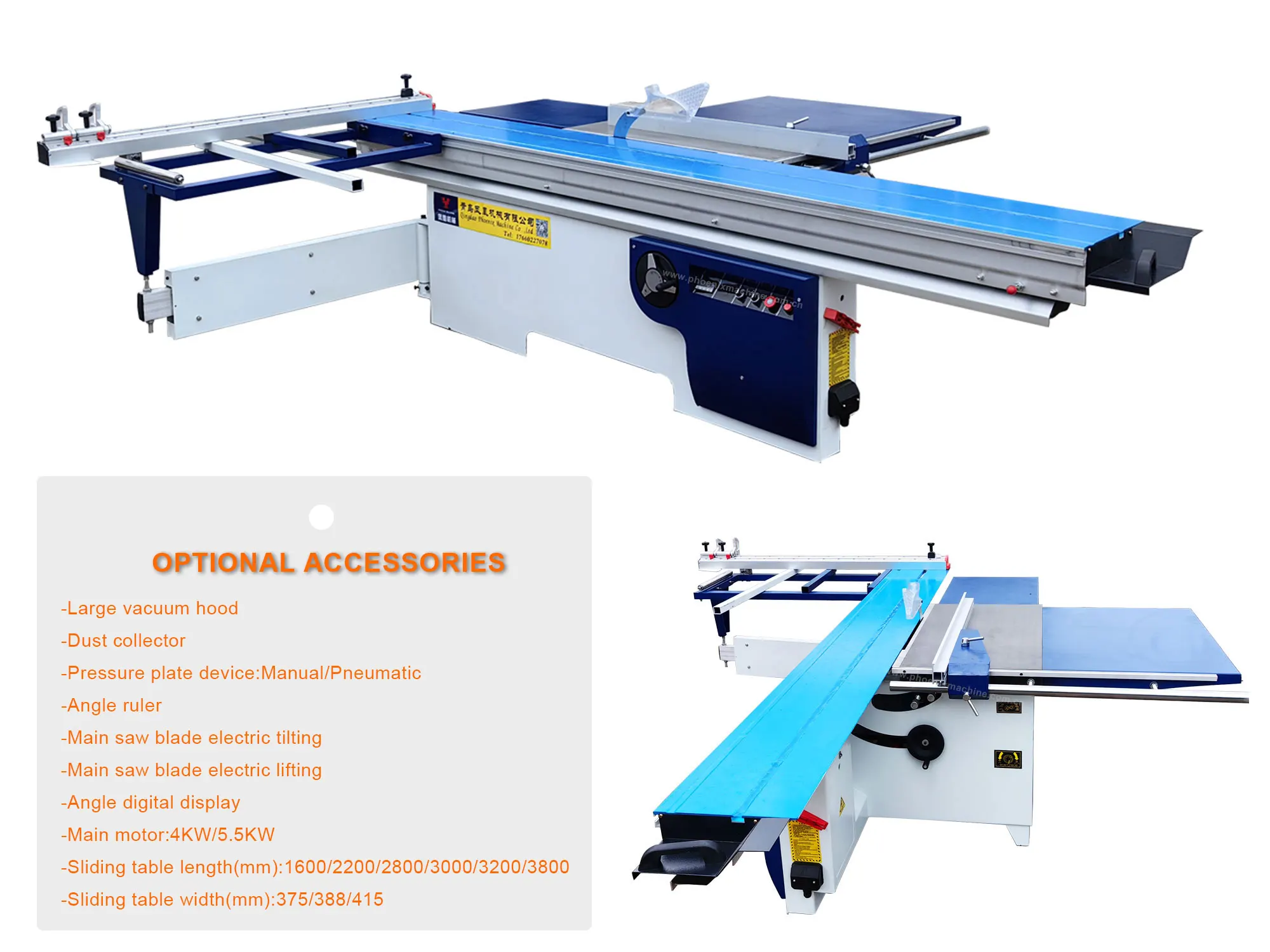 Woodworking Furniture Industrial Professional Sliding Table Panel Saw ...