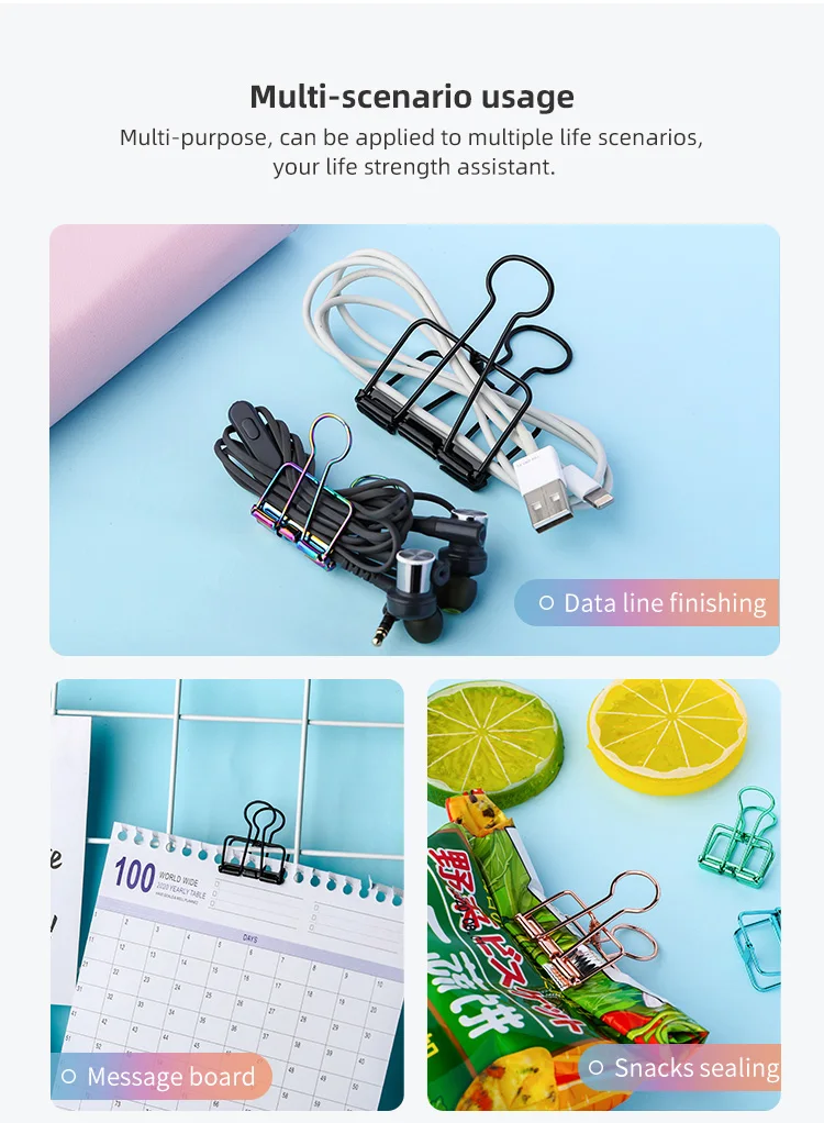 Eco-friendly Binder Clips - Durable & Versatile Office Tools
