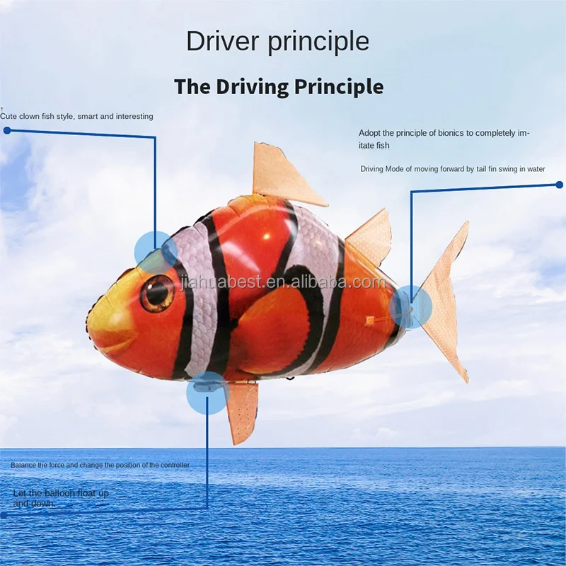 Aijh RC Shark Toys - Fly Air Balloons Clown Fish Helium