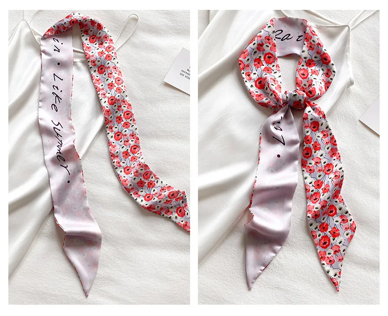 Usa Hot Sale Silky Feeling Twill Bag Scarf Available 130x7cm Head ...