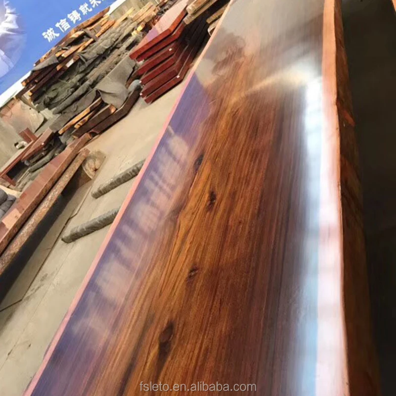 Customizable Air-Dried Solid Okan Wood Slab for Tables