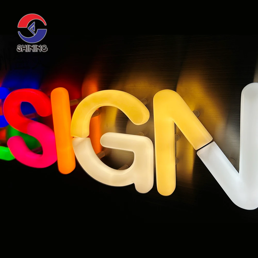 Shining Sign Custom 3D Neon Lights 360 Acrylic Neon Signs Colorful ...