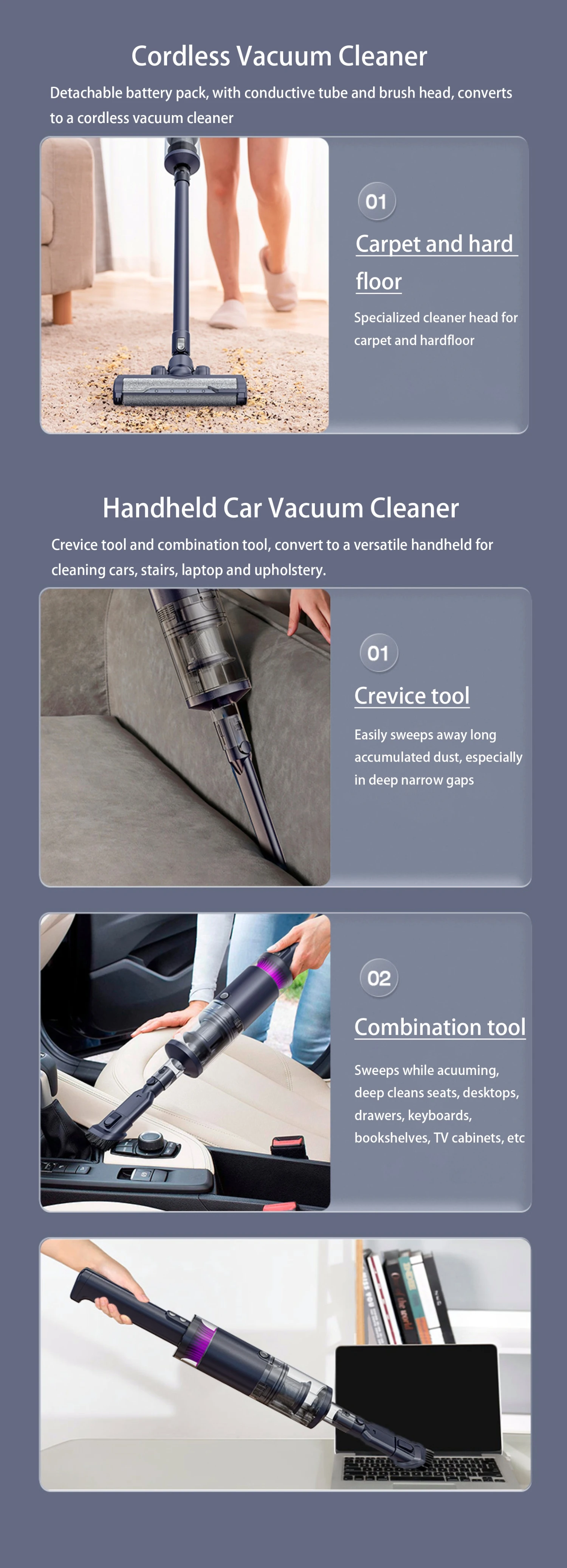 COMPASS Most Popular Powerful Cordless Vacuum Cleaner Wet and Dry Floor ...