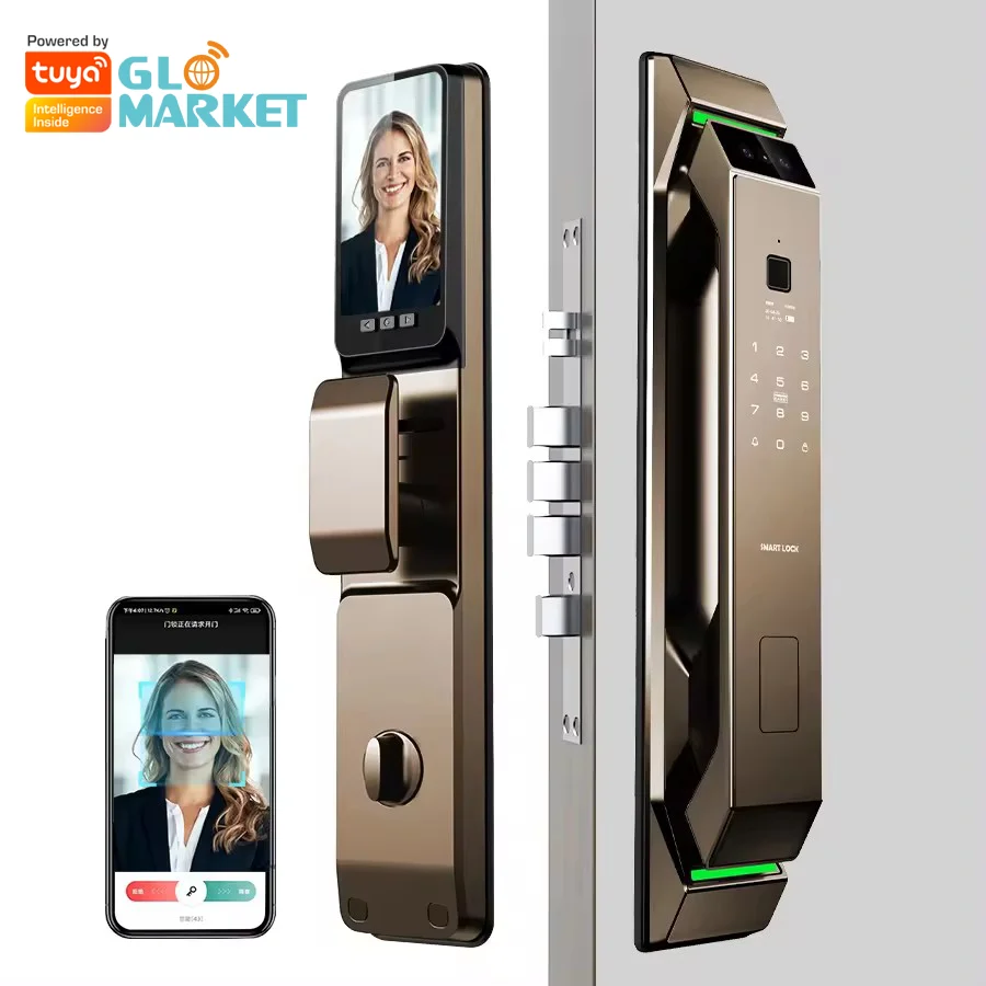 Glomarket 3d Face Recognition Smart Door Lock With Camera Fingerprint Security Fully Automatic ...