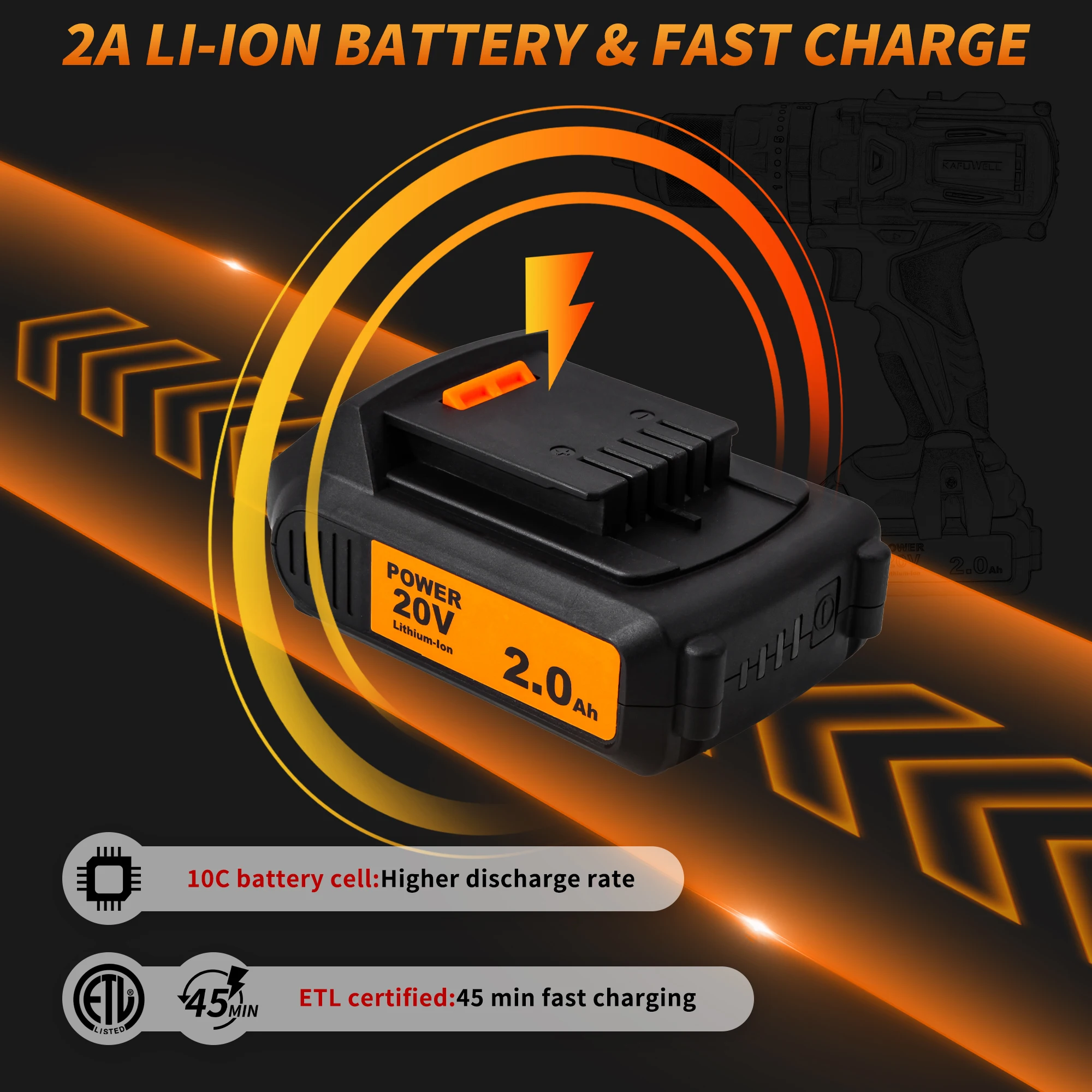 PA4500-72H Cordless Tool Combo Kits - 20V Impact Hammer Drills