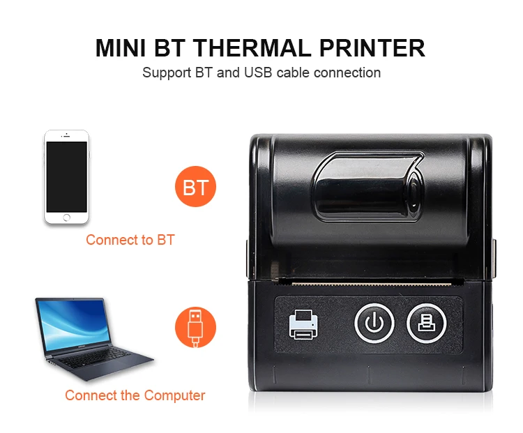 58 Mm Mini Portable Printer For Mobile Phone Mini Bluetooth Thermal ...