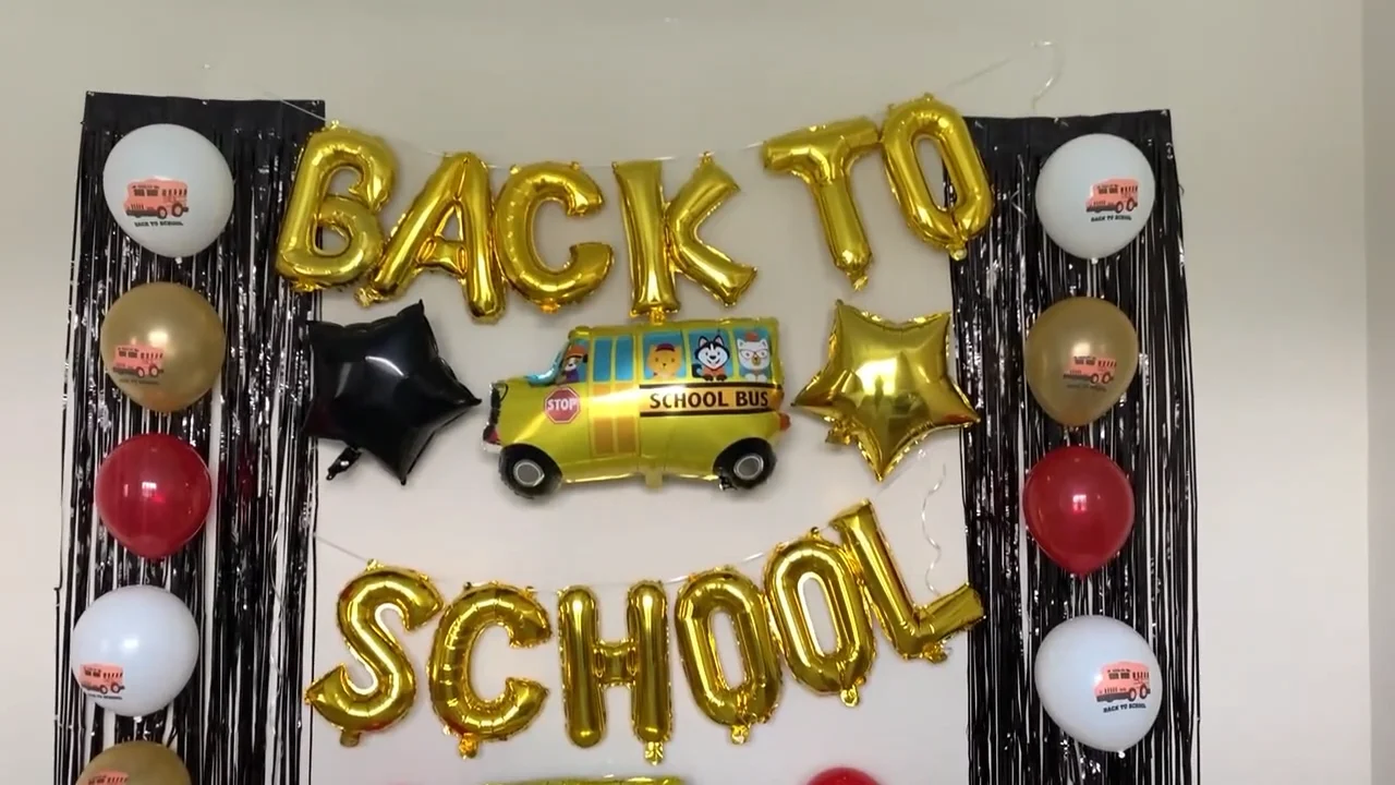 Nicro Theme Party Balloon Wall Decoration Kids First Day Of School ...