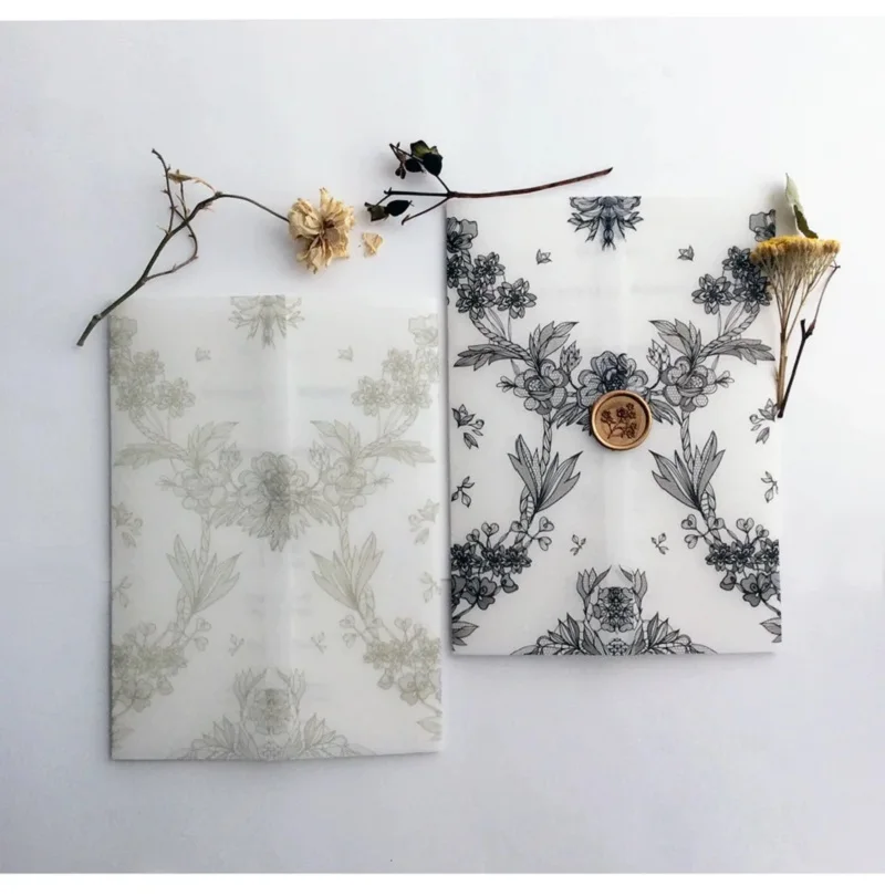 Venetian Floral Lace Wedding Invitation Kit Printed on White ...