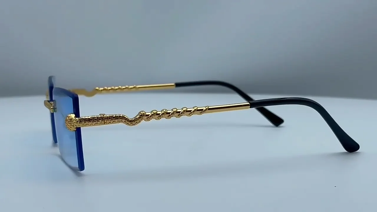 James Oro Design Diamond Cut Sunglasses Rimless Luxury Rimless Brand ...