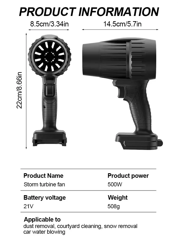 Mini Fan Rechargeable 500G - Portable Jet Blower Turbo Fan
