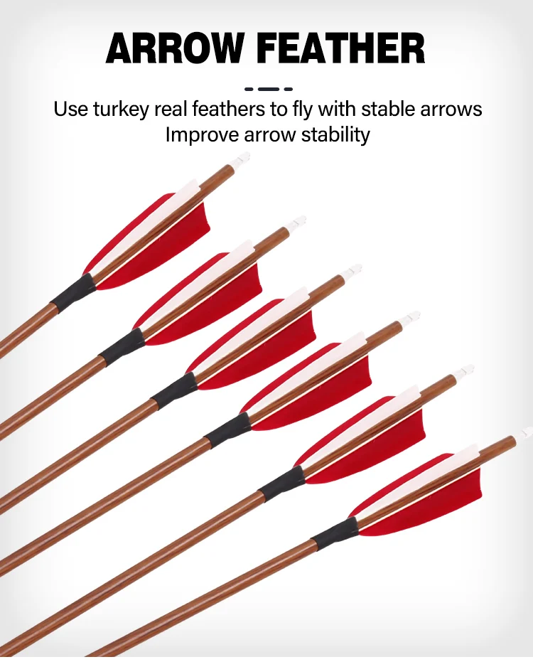 Archery Pure Carbon Arrow Traditional Recurve Mongolian Bow Hunting 6.2 ...