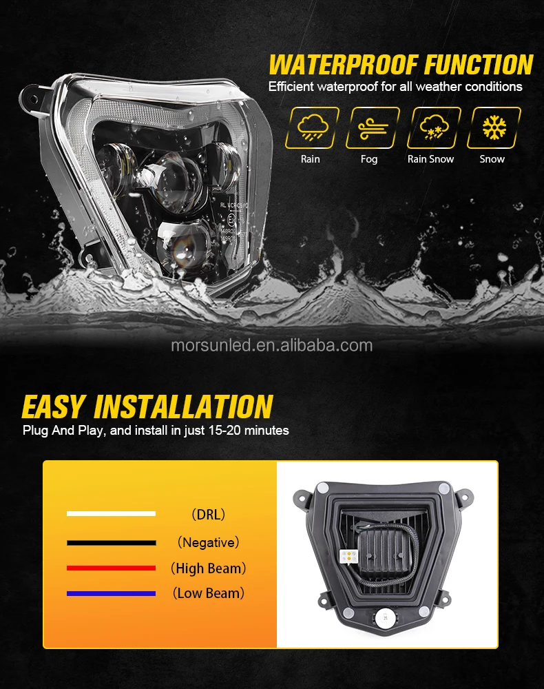 Emark Certified Led Headlight for Duke 690 2012-2019 Motorcycle ...