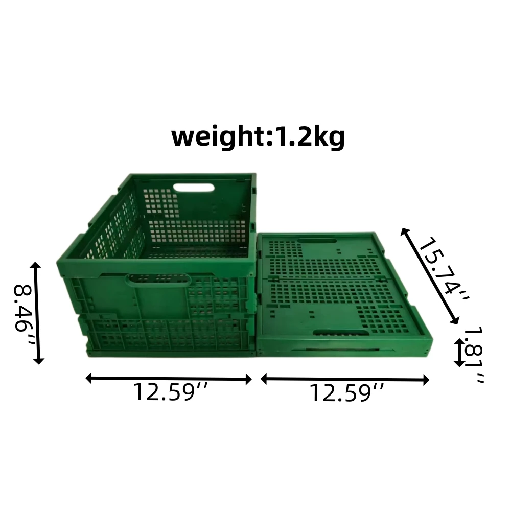 QS Plastic Fold Crates - Stackable & Collapsible Baskets