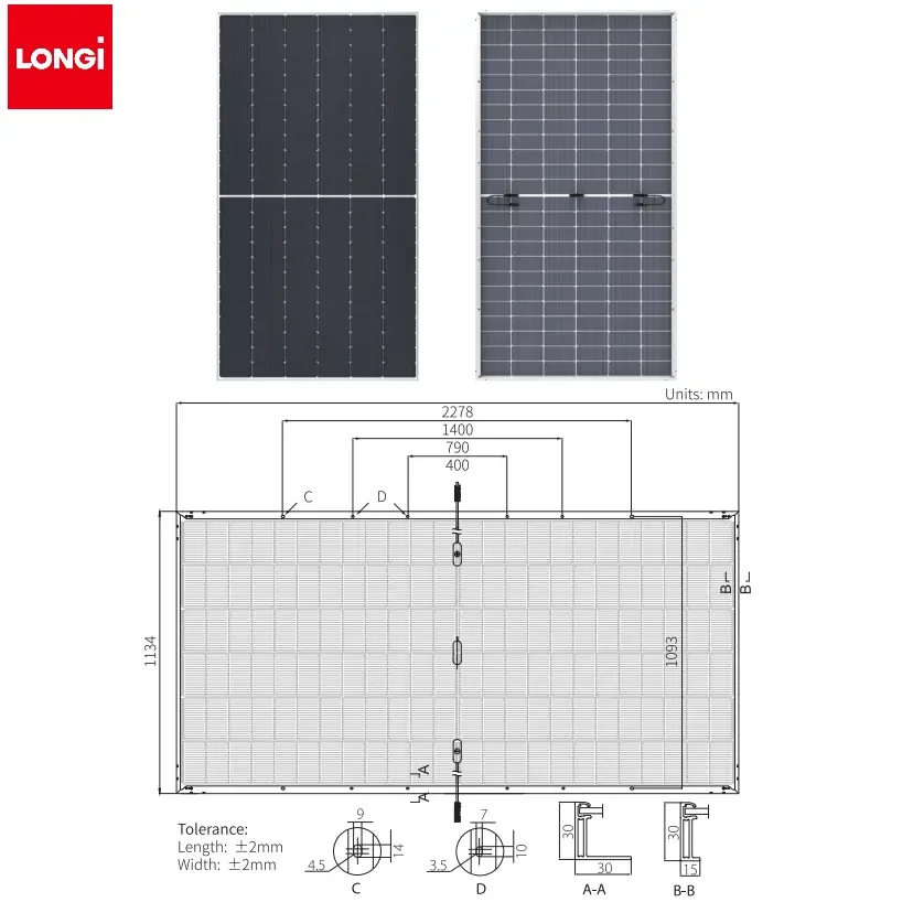 Longi Solar Himo7 LR5-72HGD PV Module - 590W Bifacial Power
