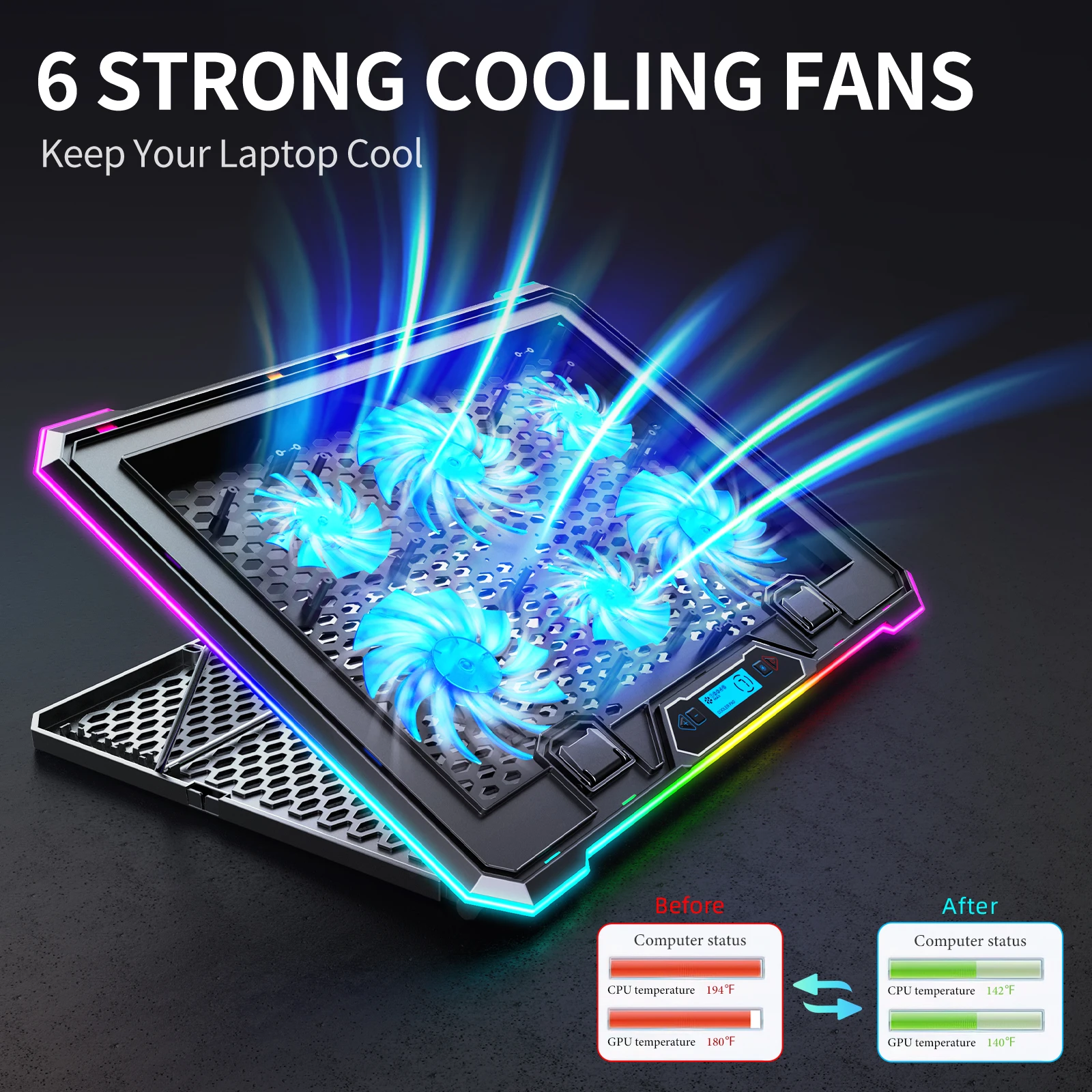 Rgb Cooling Fan Laptop Cooler Good Quality Factory Supplier - Buy Rgb ...