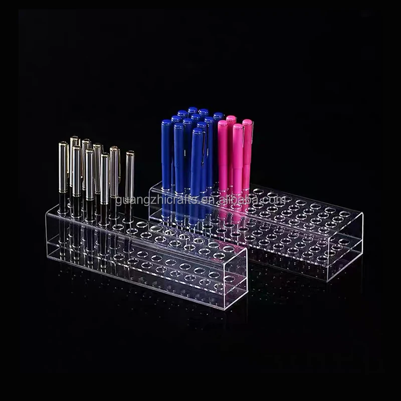 Clear Acrylic Pencil Holder Stand Custom Transparent Acrylic Single Pen ...