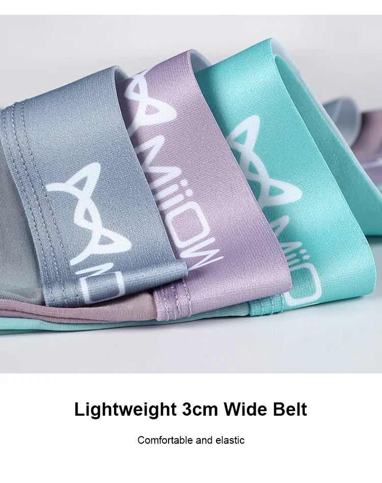 Miiow Ice Silk Woven Sewing Men's Underwear Solid Color Comfortable Fashion Underwear Fits Skin ...