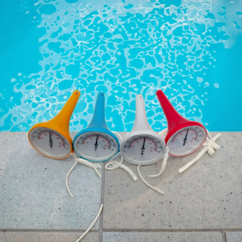 Deluxe Floating Dial Thermometer Floating Pool Thermometer with String ...