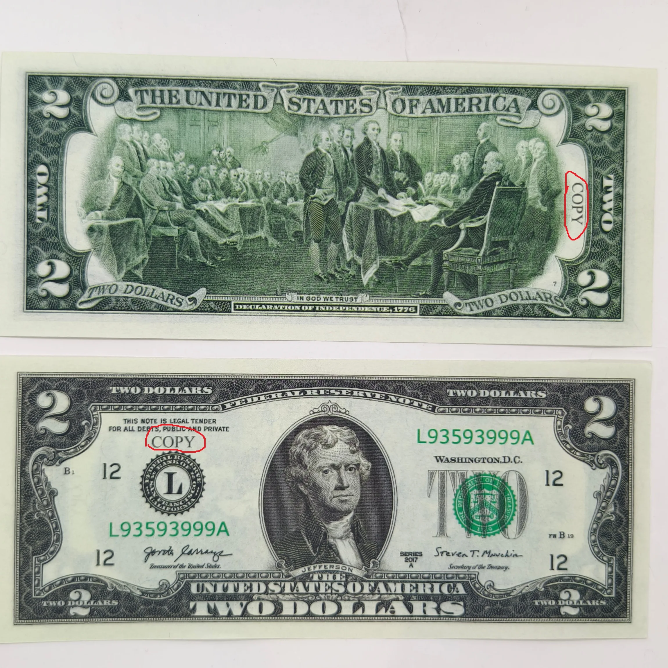 High Quality US Dollar Prop Note Paper Bills for Video Film