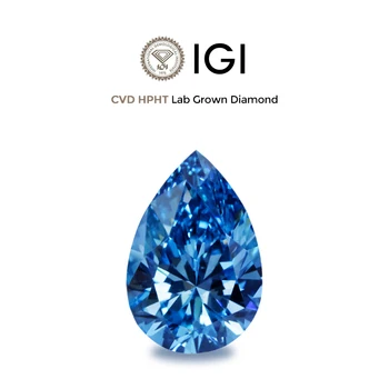 Pear Lab Blue Diamond Fine Jewelry Gemstones 1ct 3ct 4ct Vvs Synthetic ...
